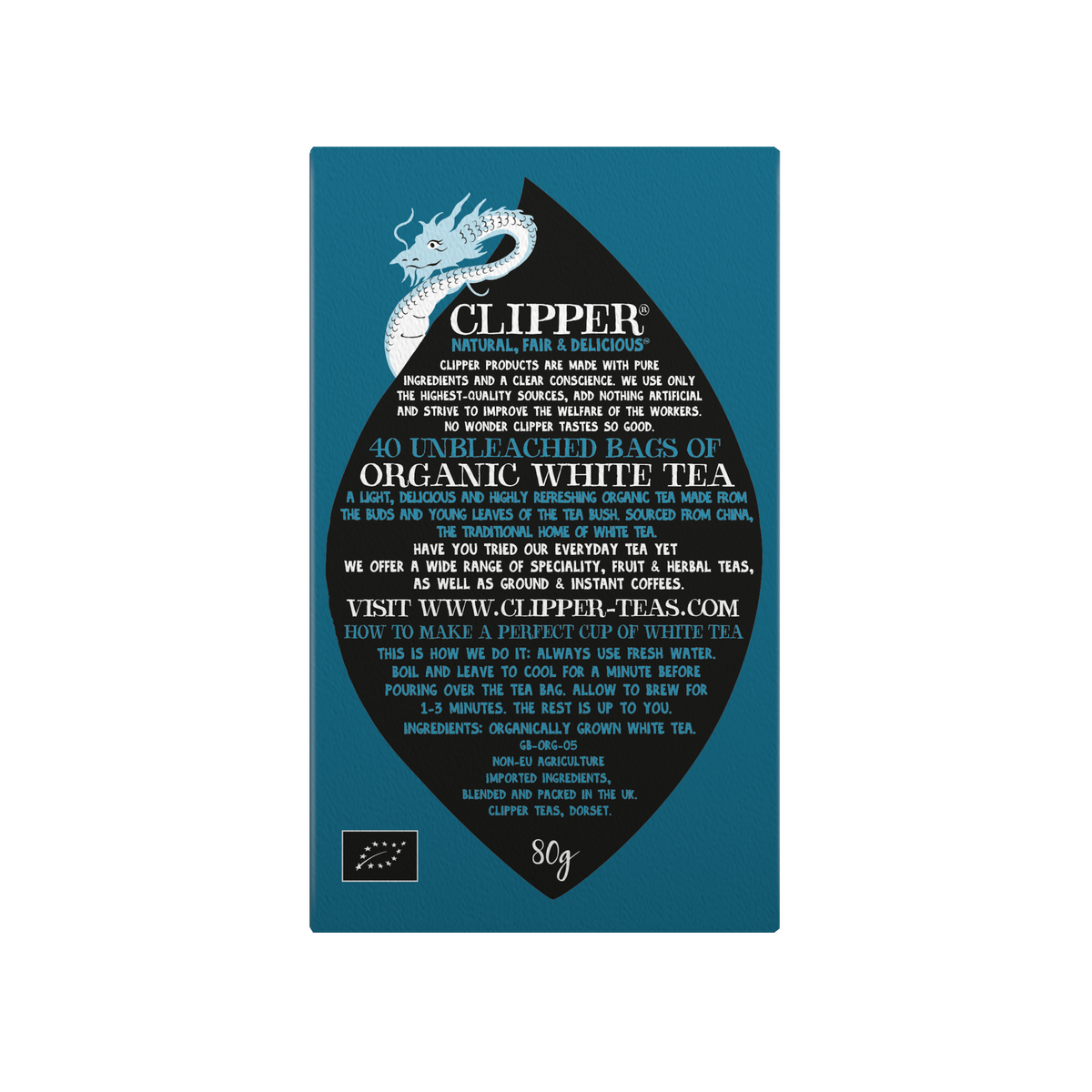 Organic & Fairtrade White 40 Tea Bags – Clipper Tea Shop
